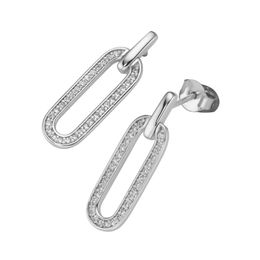 Paar Ohrstecker Firetti "Schmuck Geschenk Silber 925 Ohrschmuck Ohrringe Behang ovalf&ouml;rmig", silberfarben, kristallwei&szlig;, kristallwei&szlig;, Ohrringe, Damen, Silber 925 (Sterlingsilber), Paar Ohrstecker, mit Zirkonia (synth.)