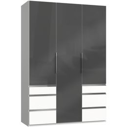 Kleiderschrank wimex "Level by fresh to go", wei&szlig; (wei&szlig;, grauglas), B:150cm H:216cm T:58cm, Schr&auml;nke, Kleiderschrank, mit vollfl&auml;chigen Glast&uuml;ren