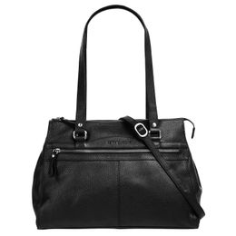 Umh&auml;ngetasche Betty Barclay, Damen, Gr. B/H/T: 34cm x 24cm x 10cm onesize, schwarz, Leder, leicht gl&auml;nzend, unifarben, Taschen Umh&auml;ngetasche, echt Leder
