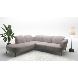 Sit & More Ecksofa SIT & MORE "Zoe", silber, B:300cm H:87cm T:267cm, 100% Polyester, Sofas, Ecksofa, ink.Sitztiefenverstellung, wahlweise mit Kopfteilverstellung