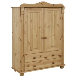 W&auml;scheschrank OTTO HOME "Adele, Mehrzweckschrank", beige (natur), B:93cm H:135cm T:40cm, Massivholz, Schr&auml;nke, W&auml;scheschrank, aus massiver Kiefer, 2-oder 3-t&uuml;rig