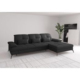 Sit & More Ecksofa SIT & MORE "Amica, L-Form, inkl. Sitztiefenverstellung & Armteilverstellung", schwarz, B:279cm H:90cm T:185cm, Sofas, Ecksofa, wahlweise mit Bettfunktion, Bettkasten und Kopfteilverstellung