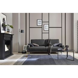 2-Sitzer "CR.450, Designsofa, Loungesofa", grau (schiefergrau 062, 56), B:164cm H:85cm T:95cm, NaturLEDER OSKAR (echtes Rindsleder);Jacquard-Flachgewebe Diane 1 Q2 (55% Polyacryl 45% Polyester), CREATION BY ROLF BENZ, Sofas, 2-Sitzer, Armlehne niedrig, Fu&szlig; chromfarben gl&auml;nzend, Breite 164 cm