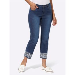 7/8-Jeans Inspirationen, Damen, Gr. 54, Normalgr&ouml;&szlig;en, blau (blau, stone, washed), 98% Baumwolle, 2% Elasthan, gemustert, unifarben, 7/8-L&auml;nge, Jeans 7/8-Jeans