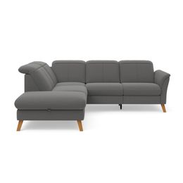 Sit & More Ecksofa SIT & MORE "Romero L-Form", grau, B:250cm H:91cm T:220cm, 90% Polyester 10%Polyamid, Sofas, Ecksofa, wahlweise mit oder ohne TV-Funktion, Bettfunktion, Bettkasten