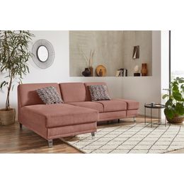Sit & More Ecksofa SIT & MORE "Clio L-Form", braun (schoko), B:246cm H:89cm T:165cm, Sofas, Ecksofa, wahlweise mit Bettfunktion oder Vorziehsitz und Bettkasten, Federkern