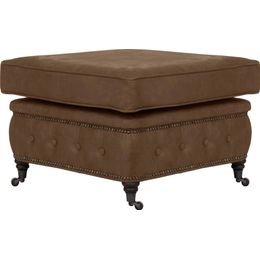 Polsterhocker Home Affaire "Aarburg", braun (cognac), B:75cm H:50cm T:70cm, 100% Polyester, Hocker, Polsterhocker, passend zur Serie "Aarburg"
