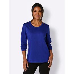 T-Shirt feel good "Shirt", Damen, Gr. 40/42, blau (royalblau), 100% Baumwolle, unifarben, Shirts T-Shirt