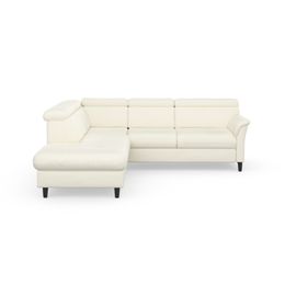 Sit & More Ecksofa SIT & MORE "Marano L-Form", beige (creme), B:252cm T:216cm, 98% Polyester, 2% Polyamid, Sofas, Ecksofa, inklusive Kopfteilverstellung, wahlweise mit Bettfunktion, Bettkasten