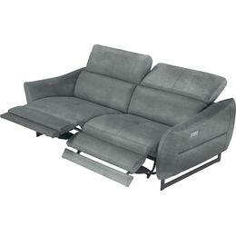 2,5-Sitzer Egoitaliano "Dafne, elegantes Designsofa mit hohem Sitzkomfort", grau (steingrau), B:208cm H:97cm T:108cm, Luxus-Micofaser Lederoptik (100% Polyester) ist ein neues technisches Gewebe mit einem visuellen und taktilen Aspekt, der dem Nubuk sehr nahe kommt, mit innovativen Eigenschaften. Seine au&szlig;erordentliche Weichheit kommt von einem exklusiven Produktionsprozess, der Unreinheiten und U