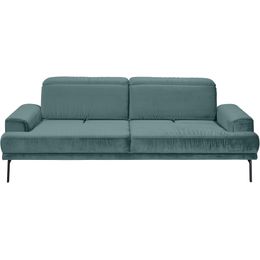 3-Sitzer Musterring "MR 4580", gr&uuml;n (sage), B:228cm H:79cm T:130cm, 100% Polyester, Sofas, 3-Sitzer, inkl. Kopf- und Sitztiefenverstellung, Fu&szlig; schwarz, B228 x T103 cm