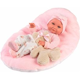 Babypuppe LLORENS "Nica mit Kissen, rosa, 40cm", bunt, Puppen, Baby, Babypuppe, Made in Europe