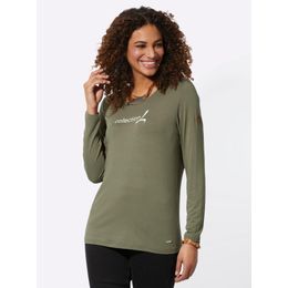 Langarmshirt Casual Looks "Shirt", Damen, Gr. 38, gr&uuml;n (khaki), 100% Baumwolle, unifarben, Shirts Langarmshirt