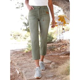 7/8-Jeans Casual Looks, Damen, Gr. 46, Normalgr&ouml;&szlig;en, khaki, 81% Baumwolle, 17% Polyester, 2% Elasthan, unifarben, 7/8-L&auml;nge, Jeans 7/8-Jeans