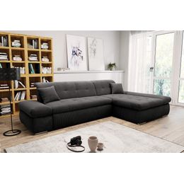 Ecksofa DOMO collection "Moric Luxus - B/T/H 300/172/80 cm, XXL-Format", grau, B:300cm H:80cm T:172cm, Cord (100% Polyester), Sofas, Ecksofa, L-Form, 140kg Belastung/Sitz, Cord, grau