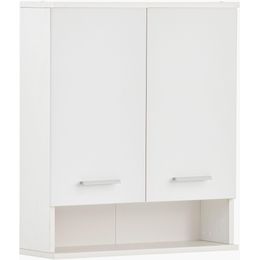 H&auml;ngeschrank Welltime "Palermo, Breite 59 cm", wei&szlig; (mattwei&szlig;), B:59,8cm H:70,8cm T:20,5cm, FSC-zertifizierter Holzwerkstoff, Schr&auml;nke, H&auml;ngeschrank, 2 T&uuml;ren, Metallbeschl&auml;ge