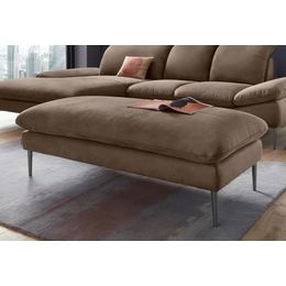 Hocker W.Schillig "enjoy&MORE", braun (mocca s37), B:151cm H:45cm T:71cm, Chenille-Flachgewebe R66 (85% Polyester, 15% Nylon);Longlife Xtra-Leder Z59: Glattleder mit modischer Pr&auml;gung. Hautst&auml;rke 0, 9 - 1, 1 mm;Stoff S37 (100% Polyester), Hocker, Hocker, F&uuml;&szlig;e schwarz pulverbeschichtet, Breite 151 cm