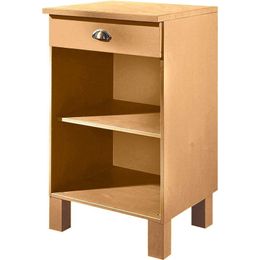 Unterschrank Home Affaire "Oslo", beige (natur gebeizt, gewachst), B:50cm H:85cm T:50cm, Massivholz, Schr&auml;nke, Unterschrank, 50 cm breit, mit 23 mm starker Arbeitsplatte, Schublade, Einlegeboden