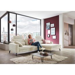 Ecksofa DIE PLANBAR "MP-IN20110 L-Form mit Kaltschaum-Polsterung", beige (natur), B:302cm H:87cm T:178cm, 100% Polyester, Sofas, Ecksofa, optional mit Funktionen erh&auml;ltlich
