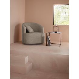 Drehsessel "Dilara Sessel", beige, B:94cm H:89cm T:94cm, Struktur fein 100% Polyester);Samtoptik (100% Polyester);Boucl&eacute; (100% Polyester), LeGer Home by Lena Gercke, Sessel, Drehsessel, gerundete R&uuml;ckenlehne und Front, in 3 Bezugsqualit&auml;ten