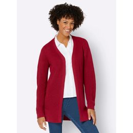 Strickjacke Casual Looks, Damen, Gr. 44, rot, 50% Baumwolle, 50% Polyacryl, unifarben, Strickjacken Strickjacke