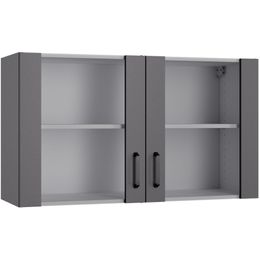 H&auml;ngeschrank Optifit "OPTImulti", anthrazit matt, anthrazit matt, B:100cm H:57,6cm T:34,6cm, Holzwerkstoff, Schr&auml;nke, H&auml;ngeschrank, Breite 100 cm, mit 2 Stollenglast&uuml;ren, 1 Einlegeboden