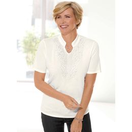 Kurzarmshirt CLASSIC "Shirt", Damen, Gr. 38, beige (ecru), 50% Baumwolle, 50% Modal, unifarben, Shirts Kurzarmshirt