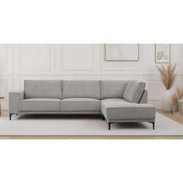 Ecksofa OTTO HOME "OLAND L-Form, B: 289 cm, Skandi-Design", light grau, B:289cm H:85cm T:210cm, 92%PES 8%NY, Sofas, Ecksofa, Struktur, Flachgewebe, Luxus-Microfaser, Boucle