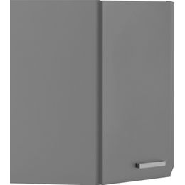 Eckh&auml;ngeschrank Optifit "Parma", grau (basaltgrau), B:60cm H:70,4cm T:34,6cm, Holzwerkstoff, Schr&auml;nke, Eckh&auml;ngeschrank, Breite 60 x 60 cm