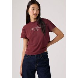 Levi's T-Shirt LEVI'S "GRAPHIC CLASSIC T", Damen, Gr. XS (34), levi's script tawny, Single Jersey, Obermaterial: 100% Baumwolle, figurumspielend h&uuml;ftlang, Rundhals, Shirts T-Shirt, Glitzerne Applikation