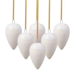 Weihnachtsfigur "Ornamente Tropfen Winter Glow 6er Set beige", beige, LIKE. BY VILLEROY & BOCH, Dekofiguren, Weihnachtsfigur