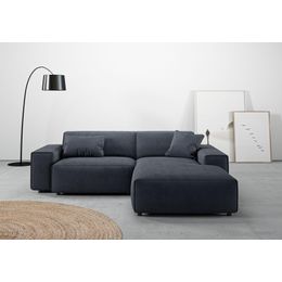 Ecksofa Home Affaire "Glimminge L-Form auch in Breitcord, Feincord + Easy care-Bezug", blau (dunkelblau), B:234cm H:71cm T:191cm, 100% Polyester, Sofas, Ecksofa, Breite 234, Zierkissen