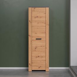 Garderobenschrank Home Affaire "Ambres Inkl. ausziehbarer Kleiderstange", grau (braun), B:62cm H:199cm T:35cm, FSC-zertifizierter Holzwerkstoff, Schr&auml;nke, Garderobenschrank, Garderobenpaneel mit Ablage & Haken - (B/T/H) 62/26/199 cm