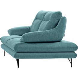 2,5-Sitzer Calia italia "Cezanne, elegant und bequem, aufwendige Detailverarbeitung", blau (27 azzurro), B:195cm H:90cm T:96cm, Sofas, 2 5-Sitzer, im Strukturbezug, wahlweise mit Sitztiefenverstellung