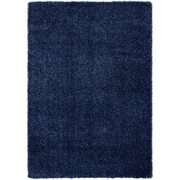 Hochflor-Teppich OCI DIE TEPPICHMARKE "Lobby Shaggy" Gr. 33, blau (jeans), B:240cm H:52mm L:290cm, Kunstfaser, Teppiche, Hochflor-Teppich, Wohnzimmer