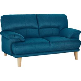 2-Sitzer Trendmanufaktur "Cecilia, italienische Designsprache, tolle Details", blau (petrol), B:162cm H:87cm T:90cm, Struktur fein (100% Polyester);Microfaser Vintage (100% Polyester);Struktur (100% Polyester), Sofas, 2-Sitzer, hoher Sitzkomfort und extrabequeme Armlehnen