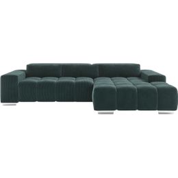 Ecksofa COTTA "Orion L-Form", hunter, B:307cm H:73cm T:186cm, 100% Polyester, Sofas, Ecksofa, mit 2x Kopfteilverstellung & 3 Nierenkissen
