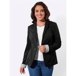 Jackenblazer Casual Looks "Jersey-Blazer", Damen, Gr. 48, schwarz, 76% Polyester, 20% Viskose, 4% Elasthan, Blazer Jackenblazer