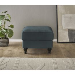 Hocker Home Affaire "WESTMINSTER", gr&uuml;n (blaugr&uuml;n), B:65cm H:50cm T:65cm, 92% Polyester / 8% Nylon, Hocker, Hocker, mit Federkern-Polsterung