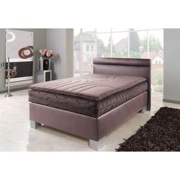 Boxspringbett, braun, Liegefl&auml;che B/L: 140cm x 200cm, kein H&auml;rtegrad, 7-Zonen-Kaltschaummatratze, Bezug der Obermatratze: 100% Polyester, Polyesterwatte aus 100% Polyester und Vlies aus 100% Polyester., Westfalia Schlafkomfort, Komplettbetten, Boxspringbett