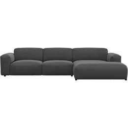 Ecksofa FLEXLUX "Lucera bequem und komfortabel durch hochwertigen Sitzaufbau, L-Form", grau (dervit grau), B:319cm H:73cm T:171cm, 100% Polyester, Sofas, Ecksofa, modern & anschmiegsam, Kaltschaum, Stahl-Wellenunterfederung