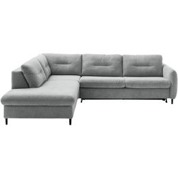 Ecksofa Home Affaire "Clevina, L-Form mit Kaltschaummatratze", grau, B:306cm H:84cm T:218cm, 100% Polyester, Sofas, Ecksofa, L&auml;ngsschl&auml;fer mit echter Dauerschl&auml;ferfunktion & flexibel stellbar