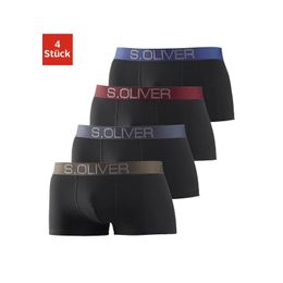 Hipster s.Oliver, Herren, Gr. XXL, 4 Stk., bunt (schwarz, khaki, schwarz, bordeaux, schwarz, anthrazit, schwarz, blau), Jersey, Obermaterial: 92% Baumwolle, 8% Elasthan (LYCRA), unifarben, k&ouml;rpernah, Unterhosen Hipster, knapp sitzende Boxershorts f&uuml;r Herren aus Baumwoll-Mix, Topseller