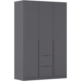 Dreht&uuml;renschrank OTTO HOME "Kleiderschrank Schrank Garderobe AGORDO mit Dekor- oder Hochglanzfront", grau (graumetallic), B:136cm H:210cm T:54cm, Holzwerkstoff, Schr&auml;nke, Dreht&uuml;renschrank, mit Au&szlig;enschubk&auml;sten, in 7 Breiten und 2 H&ouml;hen MADE IN GERMANY