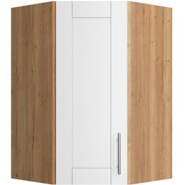 Eckh&auml;ngeschrank KOCHSTATION "KS-Ahus", braun (wei&szlig; matt, wildeiche nachbildung), B:60cm H:89,6cm T:34,9cm, Schr&auml;nke, Eckh&auml;ngeschrank, Breite 60 x 60cm