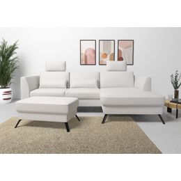 Sit & More Hocker SIT & MORE "Olsen", silber, B:89cm H:48cm T:59cm, 98% Polyester 2%Polyamid, Hocker, Hocker
