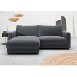 Ecksofa Home Affaire "Ecksofa Jiro, L-Form, gro&szlig;e Sitztiefe, Breite 226 cm", anthrazit, B:226cm H:85cm T:190cm, 100% Polyester, Sofas, Ecksofa, lose Sitz- & R&uuml;ckenkissen, weicher Polsteraufbau, komfortabel & modern