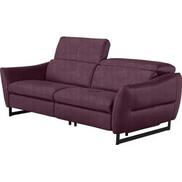 2,5-Sitzer Egoitaliano "Dafne, elegantes Designsofa mit hohem Sitzkomfort", lila (plum), B:208cm H:97cm T:108cm, Sofas, 2 5-Sitzer, wahlw. mit elektrischer Relaxfunktion, Kopfteile manuell verstellbar