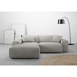 Ecksofa Home Affaire "Glimminge L-Form auch in Breitcord, Feincord + Easy care-Bezug", silber, B:234cm H:71cm T:191cm, 96% Polyester, 4% Polyacryl, Sofas, Ecksofa, Breite 234, Zierkissen