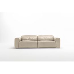 2,5-Sitzer Egoitaliano "Beverly, Designsofa mit erstklassigem Sitzkomfort und tollen Details", wei&szlig; (paper), B:242cm H:95cm T:109cm, Leder &raquo;BULL&laquo; (echtes Rindsleder). Geschliffenes, pigmentiertes und behandeltes Rindsleder mit einer Dicke von 1, 3-1, 5 mm. Dieses Leder zeigt eine ziemlich weiche Hand mit einem halb undurchsichtigen Aussehen. Es handelt sich um ein gesch&uuml;tztes Leder. Eine leichte D